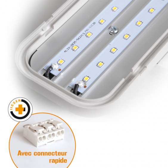Reglette LED étanche 60cm 12W 4000K IP65 WOLTZ