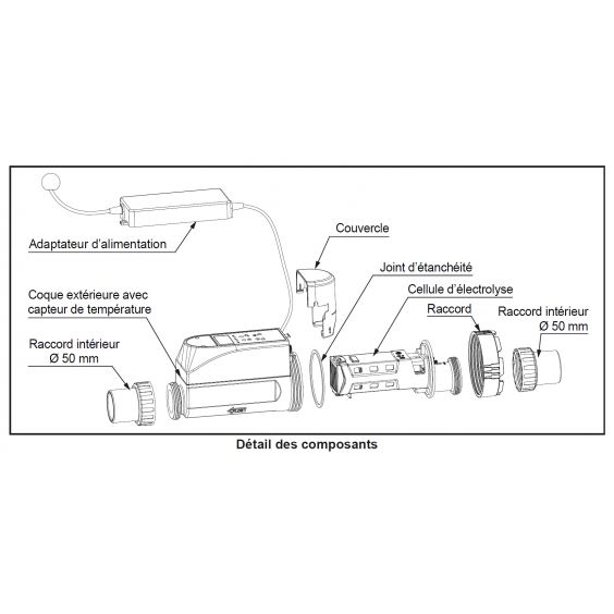 Cellule pour électrolyseur au sel 20g/h réf 600784 STEINER